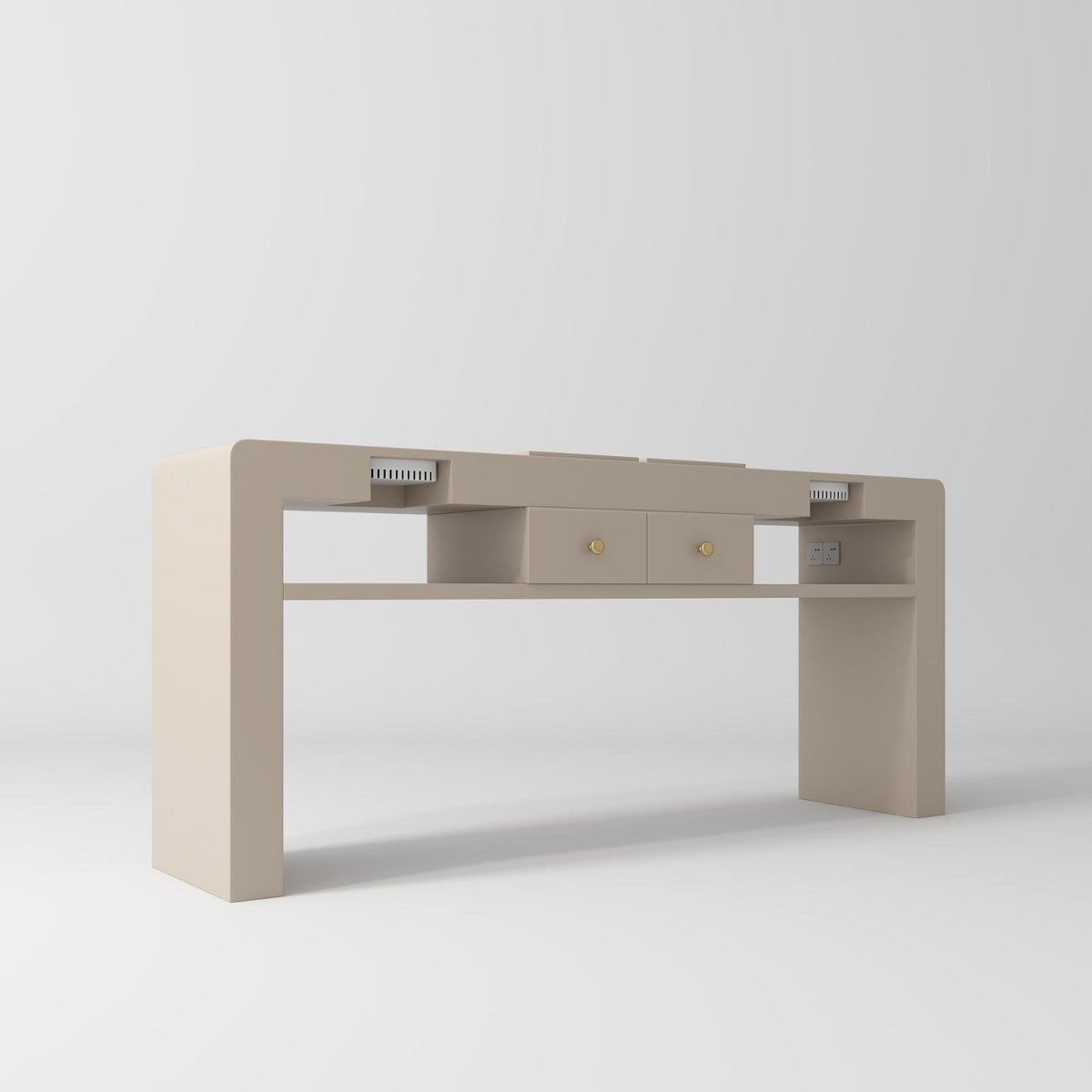 Scandinavian Double Nail Desk for Stylish Salons – PrettySalon